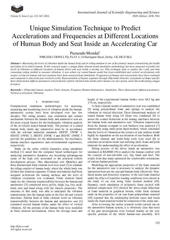 (PDF) Unique Simulation Technique to Predict Accelerations and ...