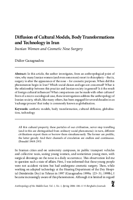 (PDF) Diffusion of Cultural Models, Body Transformations and Technology ...
