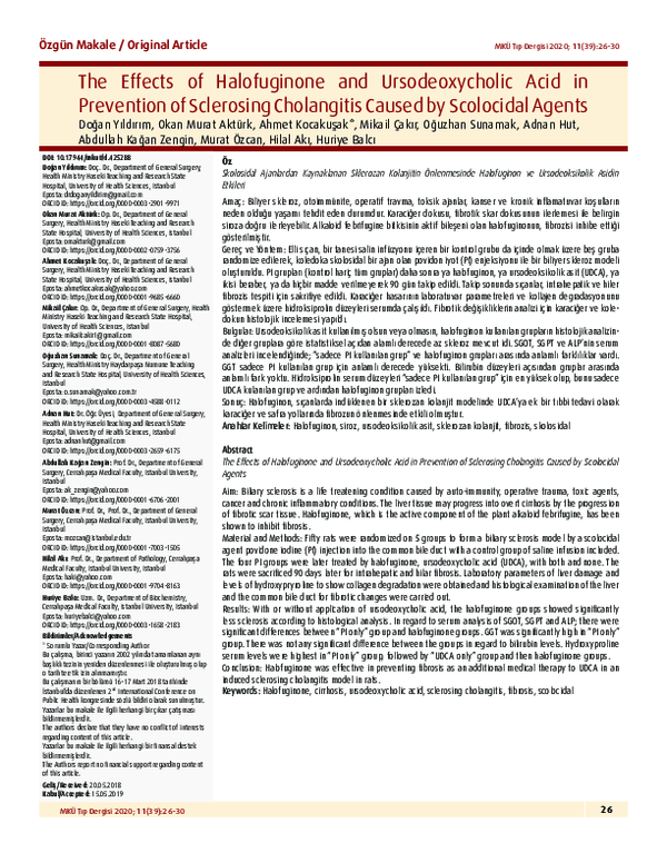 (PDF) Skolosidal Ajanlardan Kaynaklanan Sklerozan Kolanjitin ...