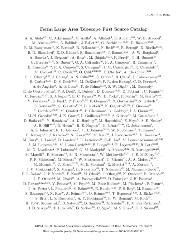 (PDF) Fermi Large Area Telescope First Source Catalog
