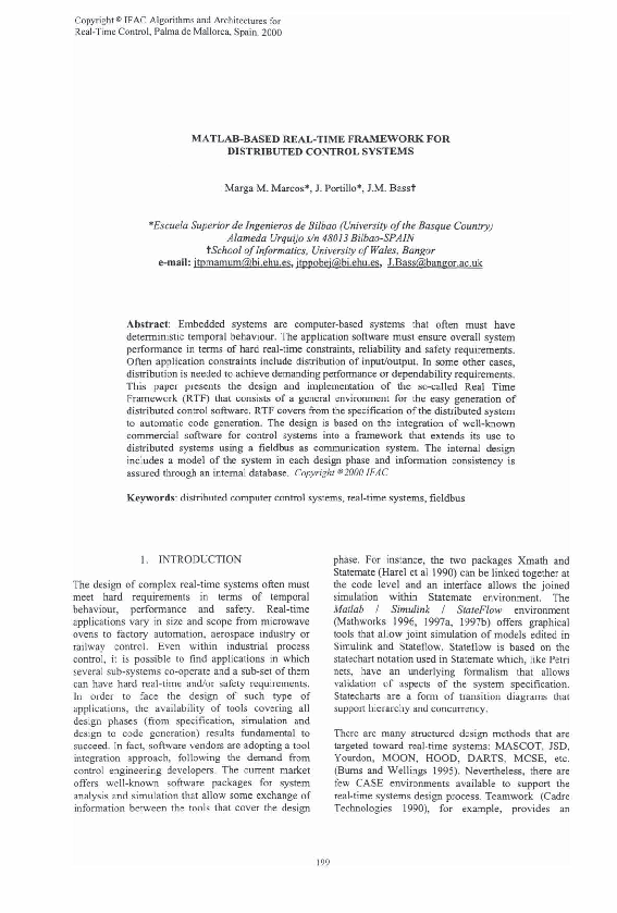 Pdf Matlab Based Real Time Framework For Distributed Control Systems 1203