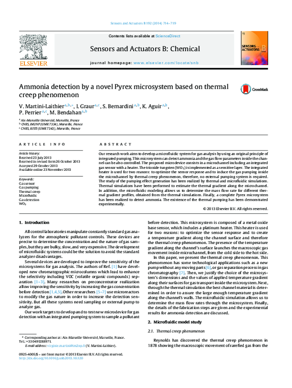 (PDF) Ammonia detection by a novel Pyrex microsystem based on thermal ...
