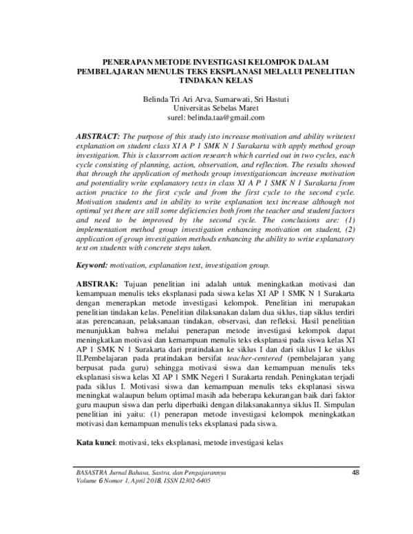 (PDF) Penerapan Metode Investigasi Kelompok Dalam Pembelajaran Menulis ...
