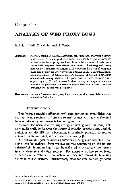 (PDF) Analysis of Web Proxy Logs