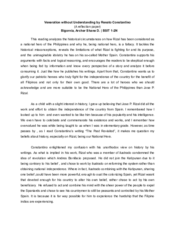 (PDF) Veneration without Understanding by Renato Constantino (A ...