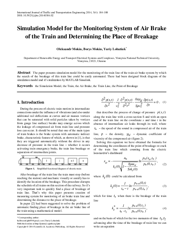 (PDF) Heavy Haul Train Simulation of Air Brake System and Longitudinal ...