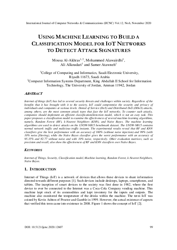 (PDF) ML-Based Attack Detection in IoT Networks