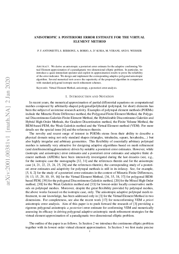 (PDF) Anisotropic a posteriori error estimate for the virtual element method