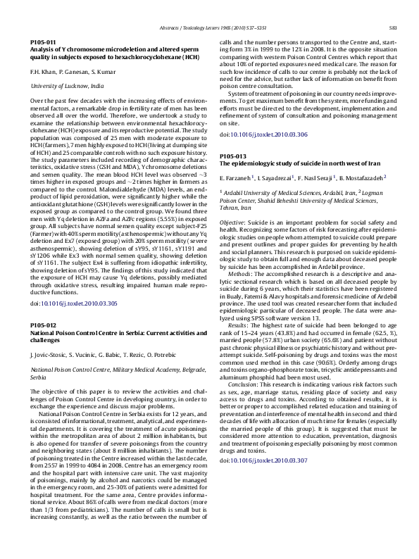 (PDF) National Poison Control Centre in Serbia: Current activities and ...