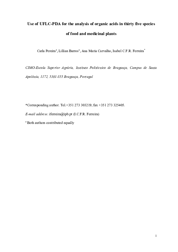 (PDF) Use of UFLC-PDA for the Analysis of Organic Acids in Thirty-Five ...