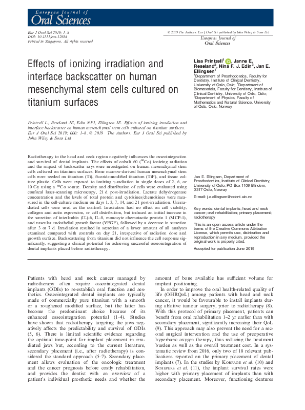 (PDF) Effects of ionizing irradiation and interface backscatter on ...