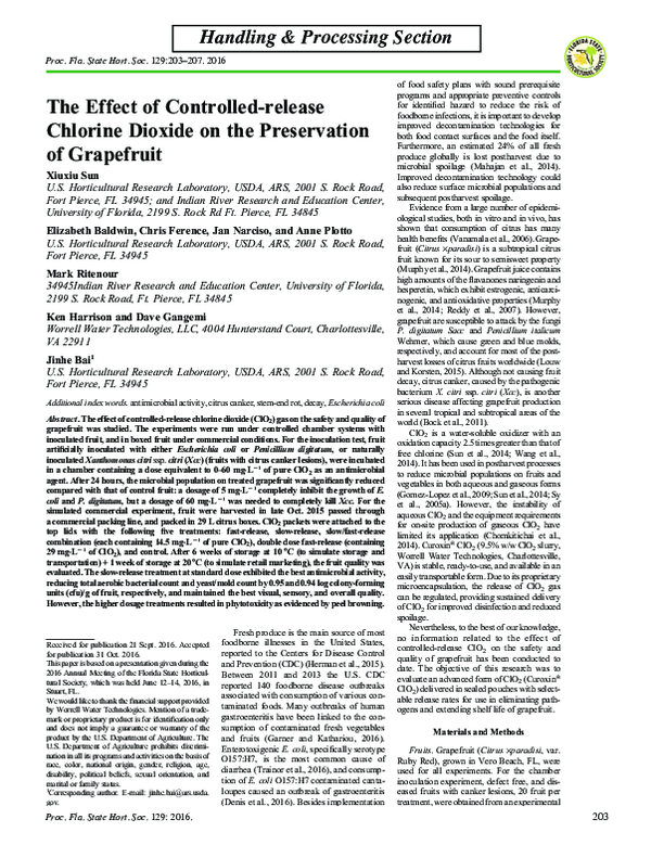 (PDF) The Effect of Controlled-release Chlorine Dioxide on the ...