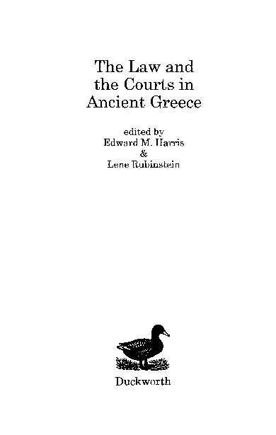 (PDF) Law and the Courts in Ancient Greece