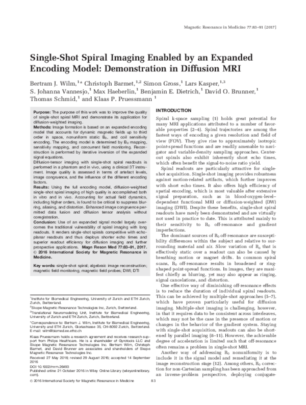 (PDF) Single-shot spiral imaging enabled by an expanded encoding model ...