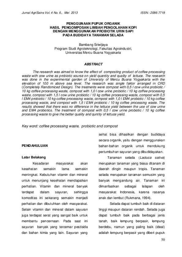 (PDF) Penggunaan Pupuk Organik Hasil Pengomposan Limbah Pengolahan Kopi ...
