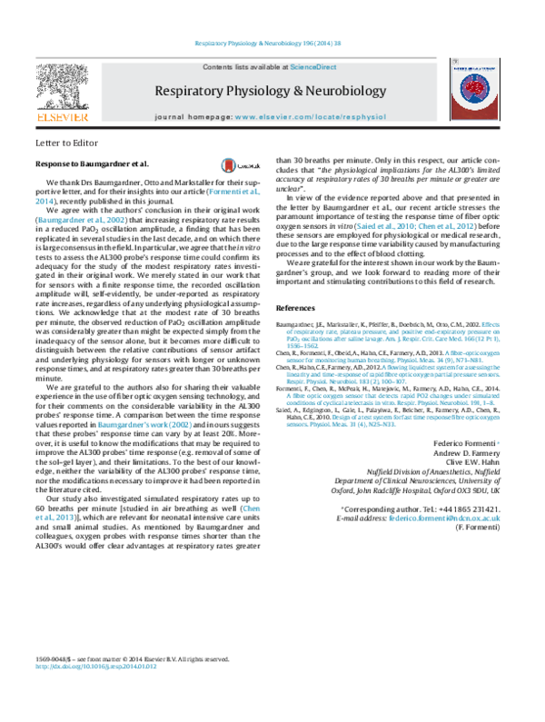 (PDF) Response to Baumgardner et al