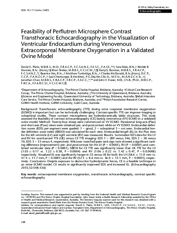 (PDF) Feasibility of Perflutren Microsphere Contrast Transthoracic ...