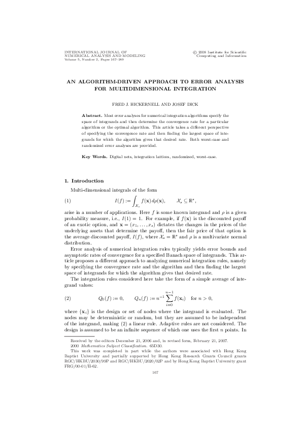 Pdf An Algorithm Driven Approach To Error Analysis For 1834