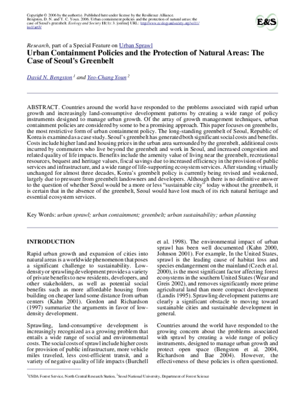 (PDF) Urban Containment Policies and the Protection of Natural Areas ...