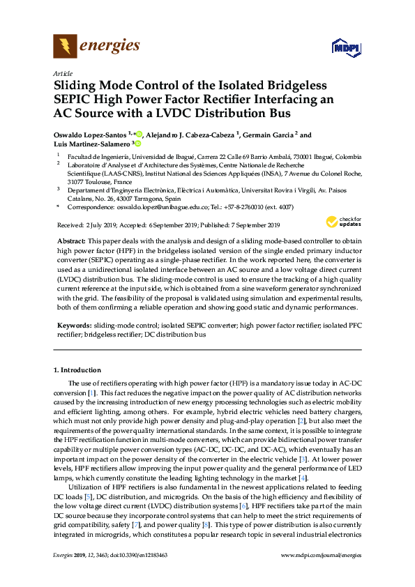 (PDF) Sliding Mode Control of the Isolated Bridgeless SEPIC High Power ...