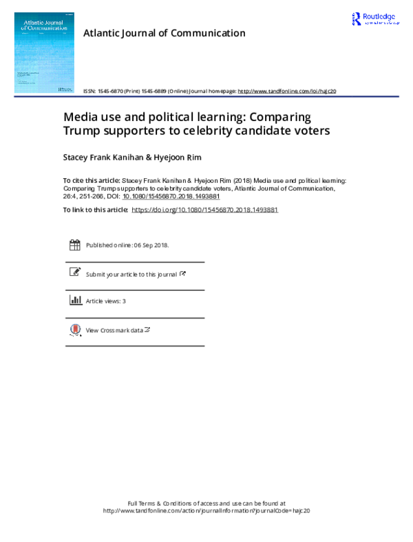 (PDF) Media use and political learning: Comparing Trump supporters to ...