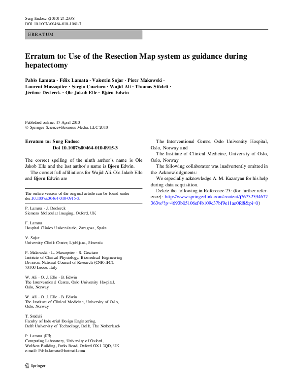 (PDF) Erratum to: Use of the Resection Map system as guidance during ...