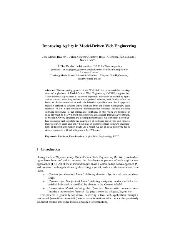 Pdf Improving Agility In Model Driven Web Engineering Jose Luis Guaji Rivero
