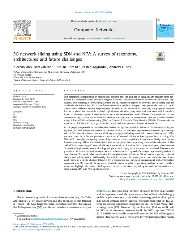 (PDF) 5G network slicing using SDN and NFV: A survey of taxonomy, architectures and future ...