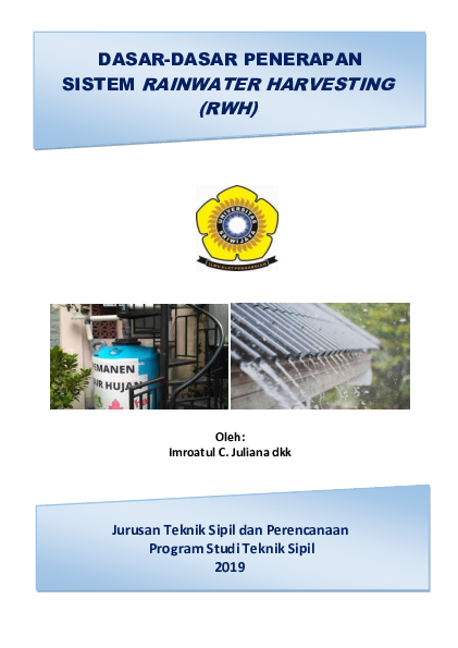 (PDF) Dasar-Dasar Penerapan Sistem Rainwater Harvesting (RWH)