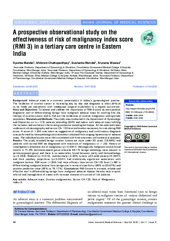 (PDF) A prospective observational study on the effectiveness of risk of ...