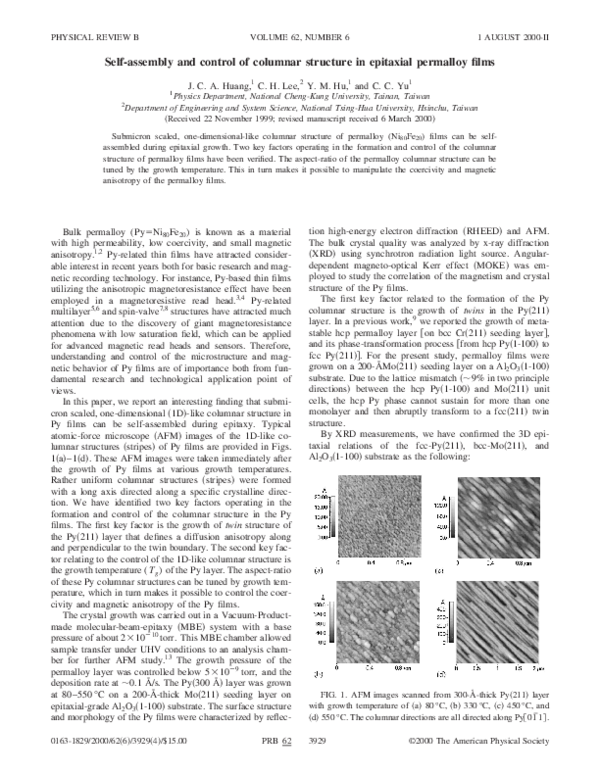 (PDF) Controlling Columnar Structure in Permalloy Films