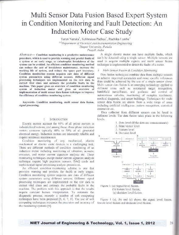 (PDF) Multi Sensor Data Fusion Based Expert System In Condition Monitoring