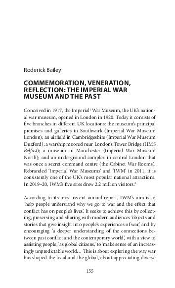 (PDF) Commemoration, Veneration, Reflection: The Imperial War Museum ...