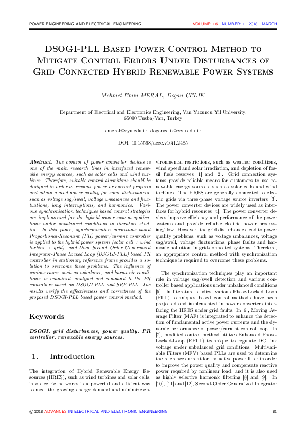 (PDF) DSOGI-PLL Based Power Control Method to Mitigate Control Errors ...