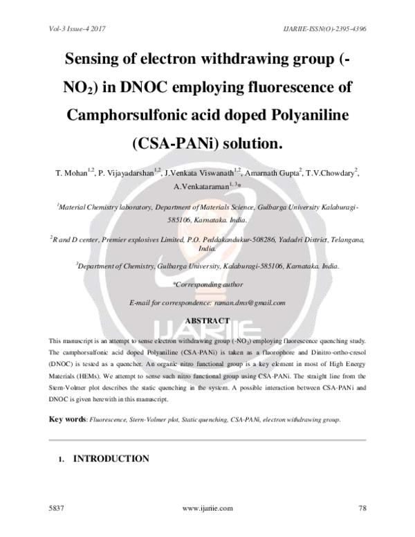 (PDF) Sensing of electron withdrawing group (-NO2) in DNOC employing ...
