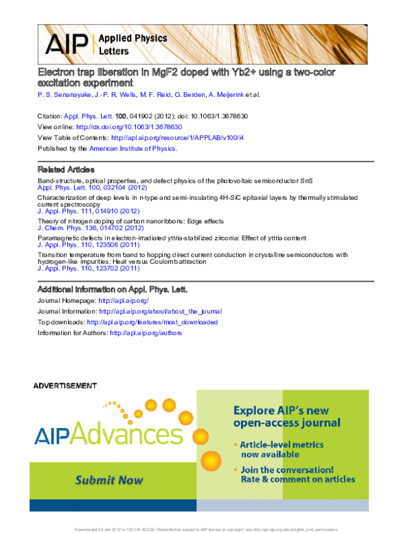 (PDF) Electron trap liberation in MgF2 doped with Yb2+ using a two ...