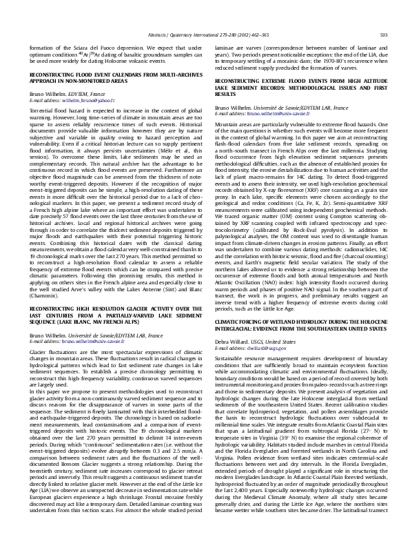 Pdf Reconstructing Flood Event Calendars From Multi Archives Approach