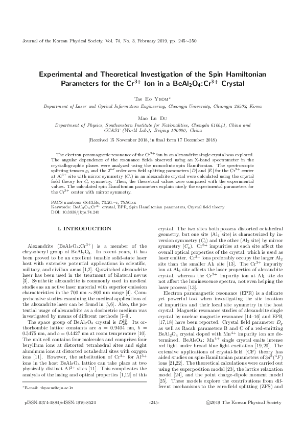 (PDF) Experimental and Theoretical Investigation on Phase Formation and ...