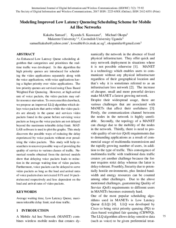 Pdf Modeling Improved Low Latency Queueing Scheduling Scheme For