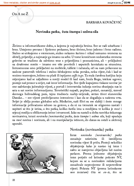 (PDF) Novinska patka, žuta štampa i sedma sila