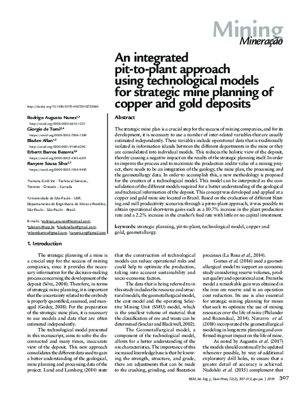 (PDF) An integrated pit-to-plant approach using technological models ...