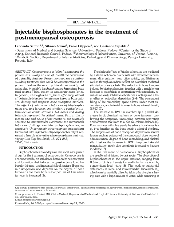 (PDF) Injectable bisphosphonates in the treatment | Leonardo Sartori ...