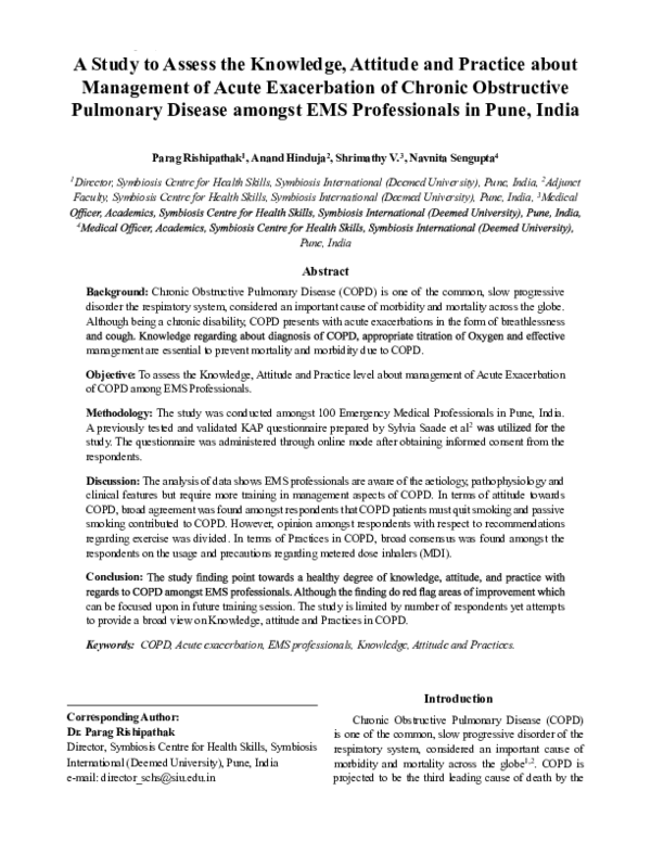 (PDF) Assess the Knowledge Attitude and Practice about Management of ...