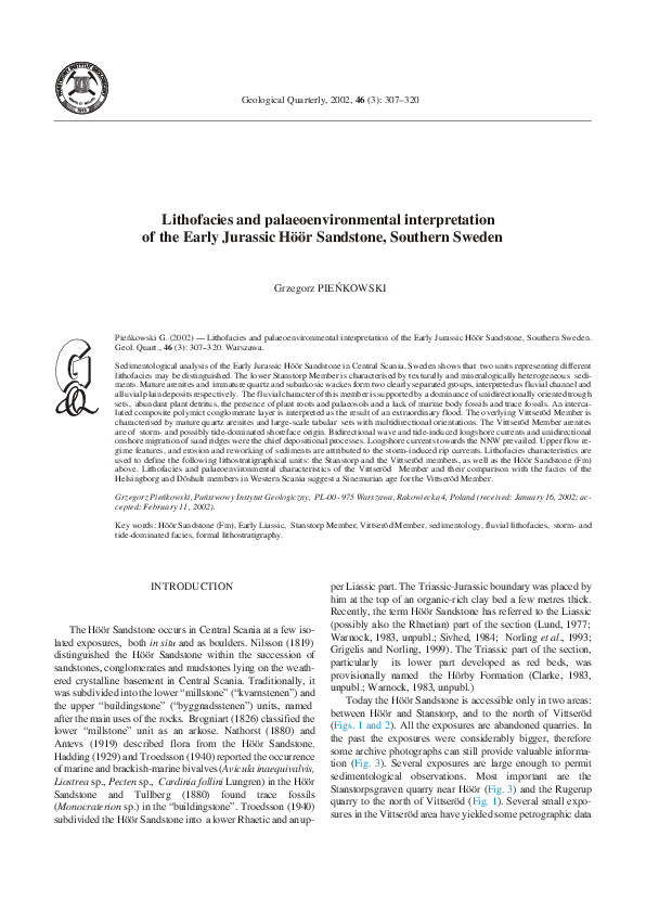 (PDF) Lithofacies and palaeoenvironmental interpretation of the Early ...