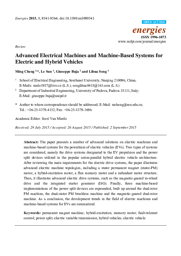 (PDF) Advanced Electrical Machines and Machine-Based Systems for ...