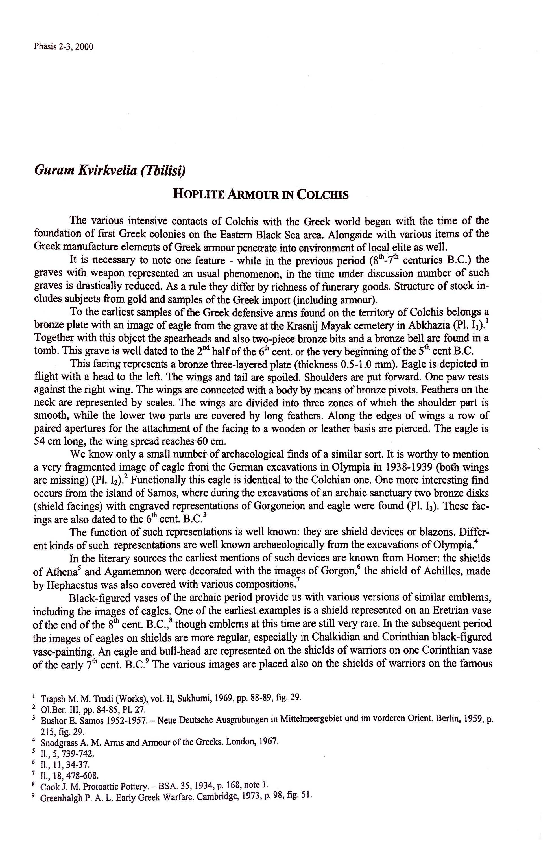 (PDF) Hoplite Armour in Colchis
