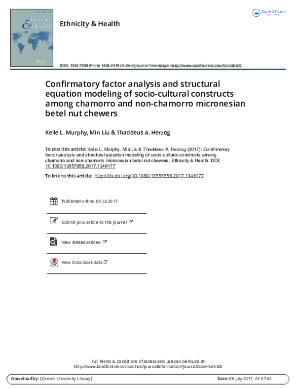 (PDF) Confirmatory Factor Analysis and Structural Equation Models