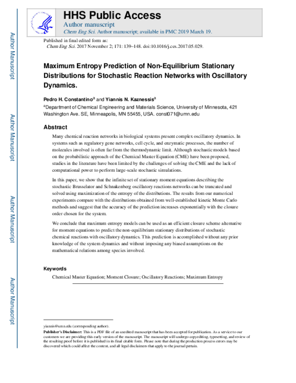 (PDF) Maximum entropy prediction of non-equilibrium stationary ...