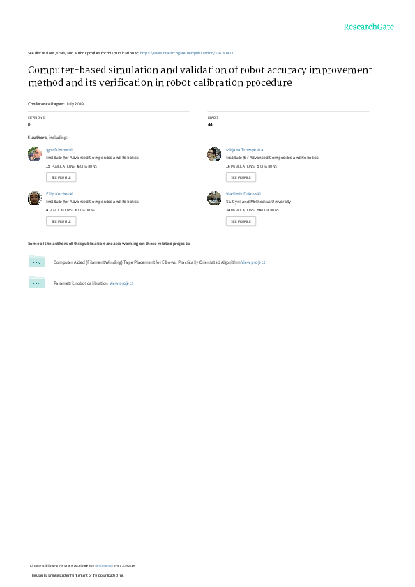 (PDF) Computer-based simulation and validation of robot accuracy improvement method and its ...