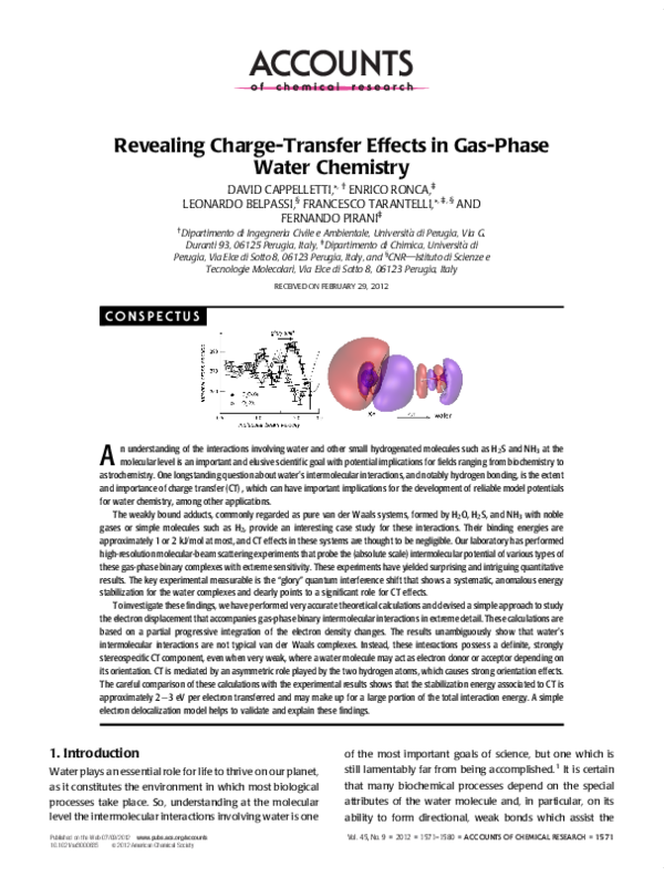 (PDF) Revealing Charge-Transfer Effects in Gas-Phase Water Chemistry